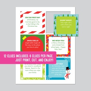 Christmas Scavenger Hunt, Christmas Song Game, Holiday Scavenger Hunt ...