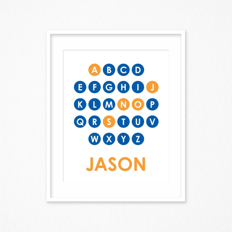 Personalized Alphabet Name Wall Art Printable ABC Poster - Etsy