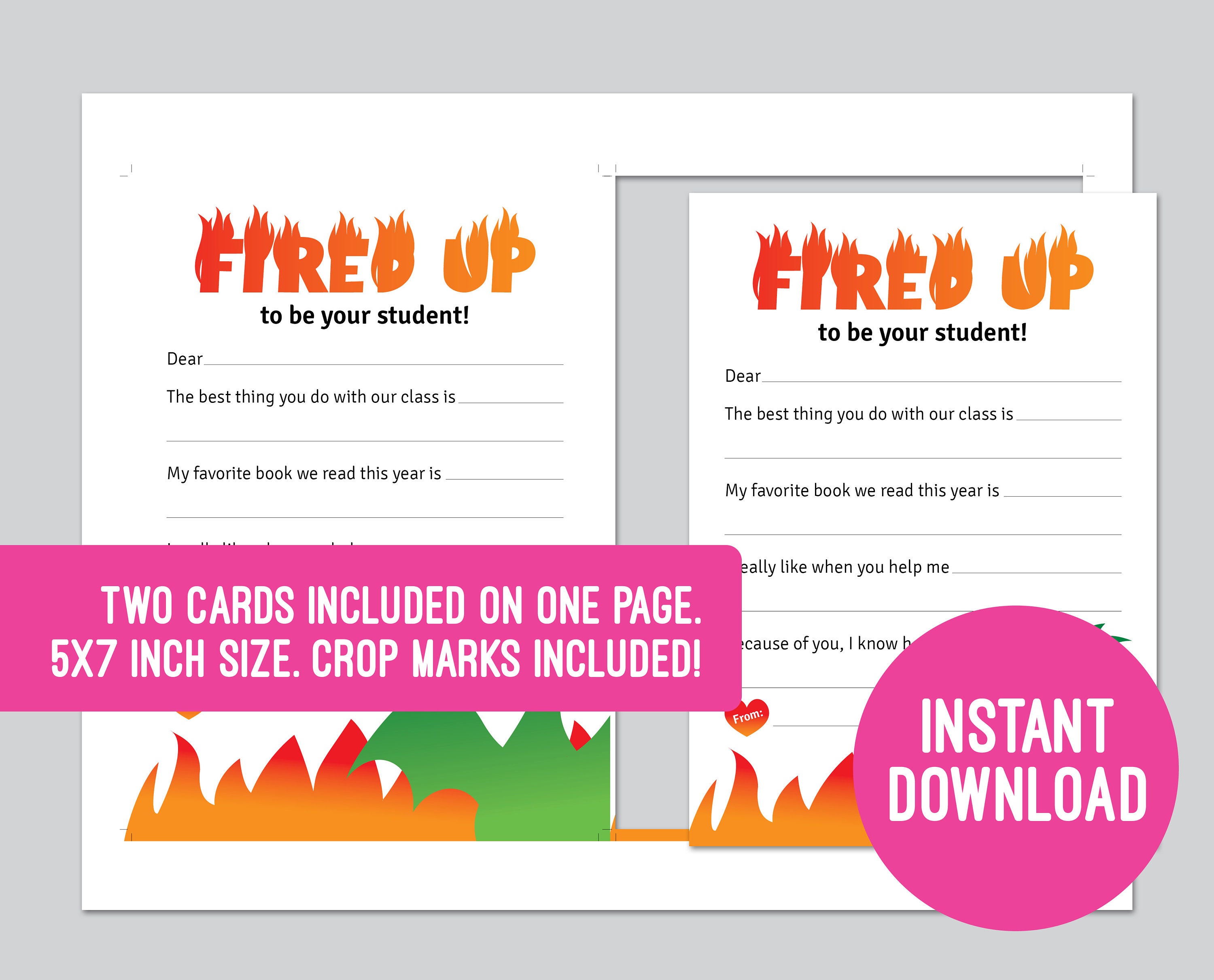 PRINTABLE Teacher Appreciation, Fill in the Blank, for Teacher, Dragon ...