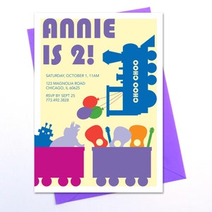 Train Birthday Party Invitation, Train Party Invitation, Custom ...