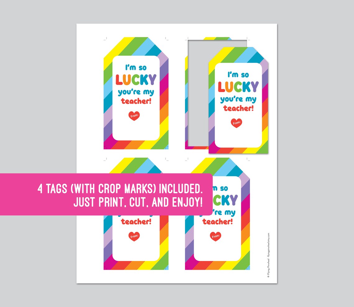 Teacher Gift Tag PRINTABLE End of Year Teacher Gift Lucky | Etsy
