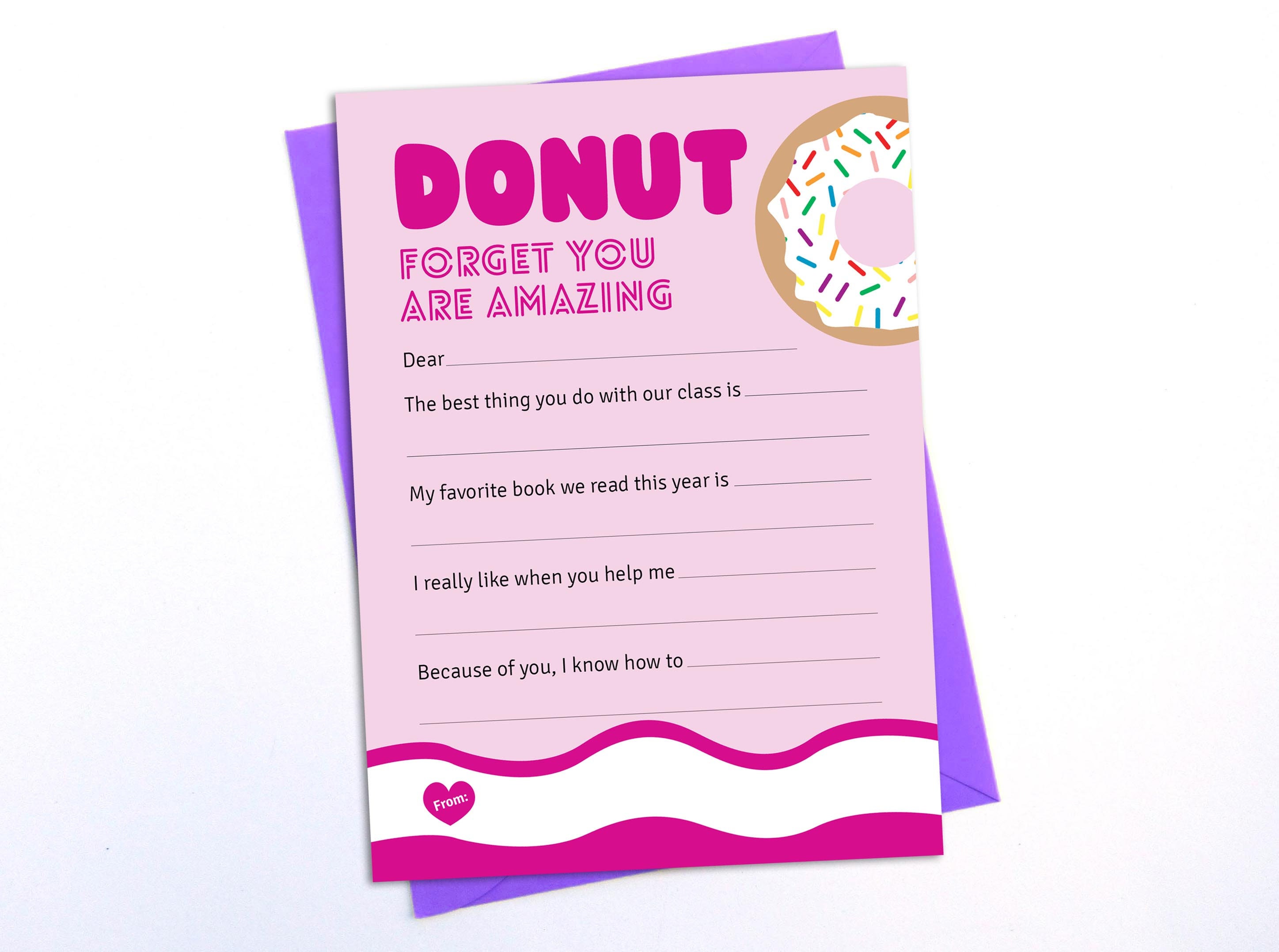 PRINTABLE Teacher Appreciation, Fill in the Blank, Thank You Card ...