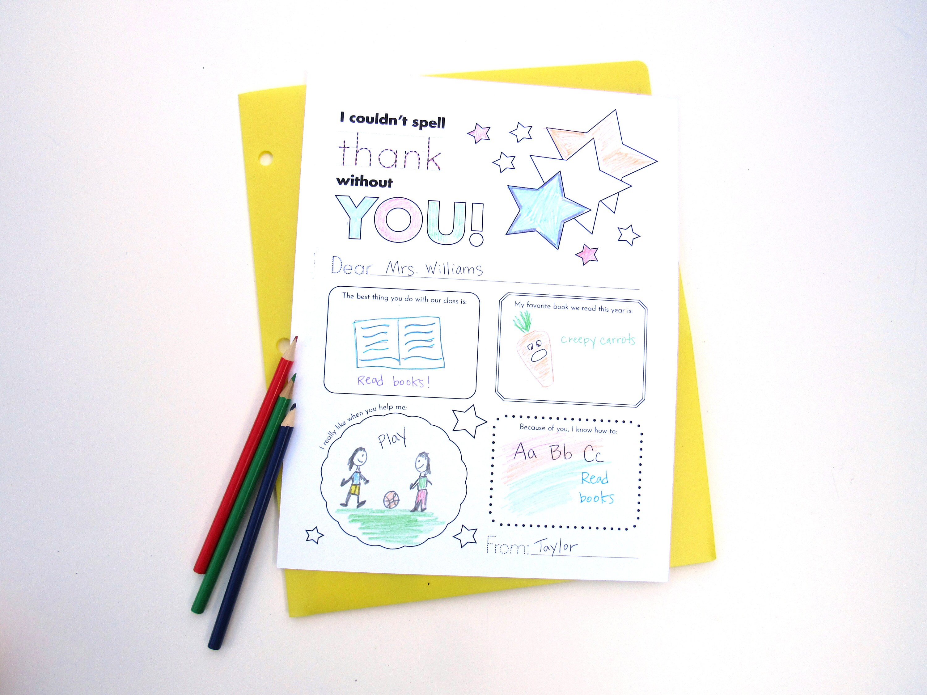 Teacher Appreciation Printable, Teacher Thank You, Teacher ...