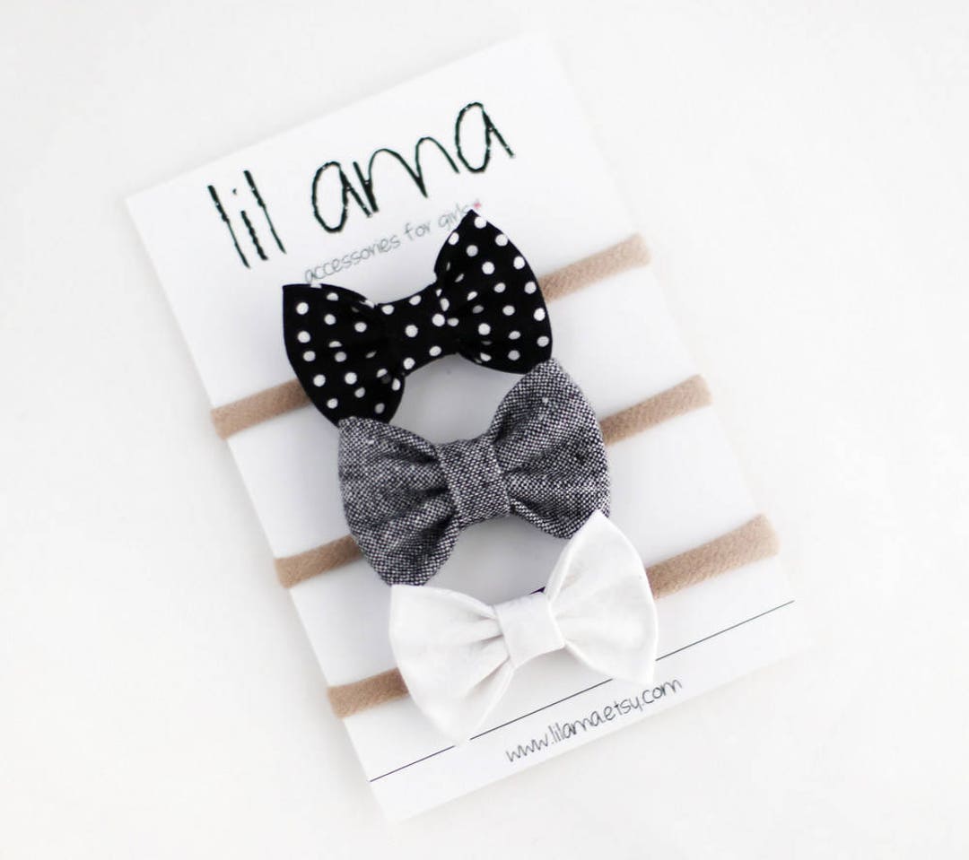 Neutral Baby Bows Baby Headbands Baby Girl Bows Small Hair - Etsy