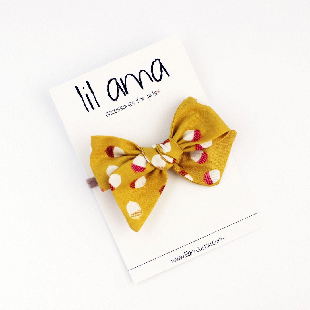 Acorn Hair Bow, Fall Baby Headband, Toddler Bow, Baby Bow Clip, Baby ...