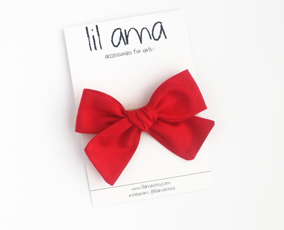 Red Baby Bow Headband, Girls Hair Bow, Toddler Hair Clip - Etsy