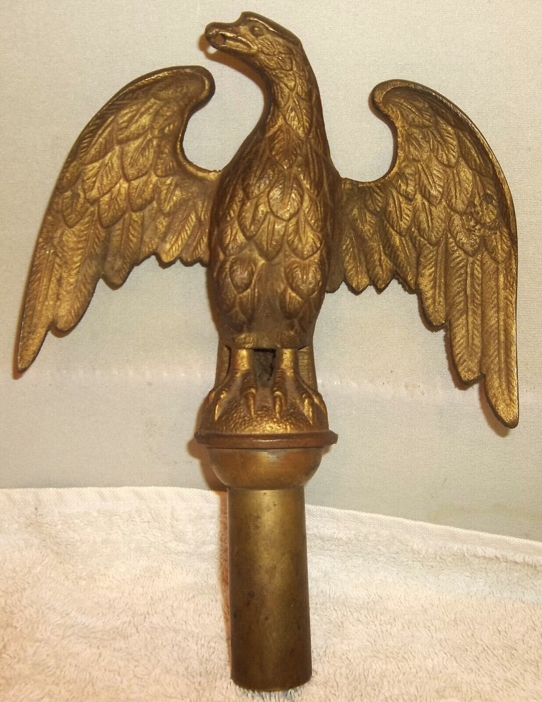 Antique Gilt Brass American Eagle Flagpole Topper Finial Nice - Etsy
