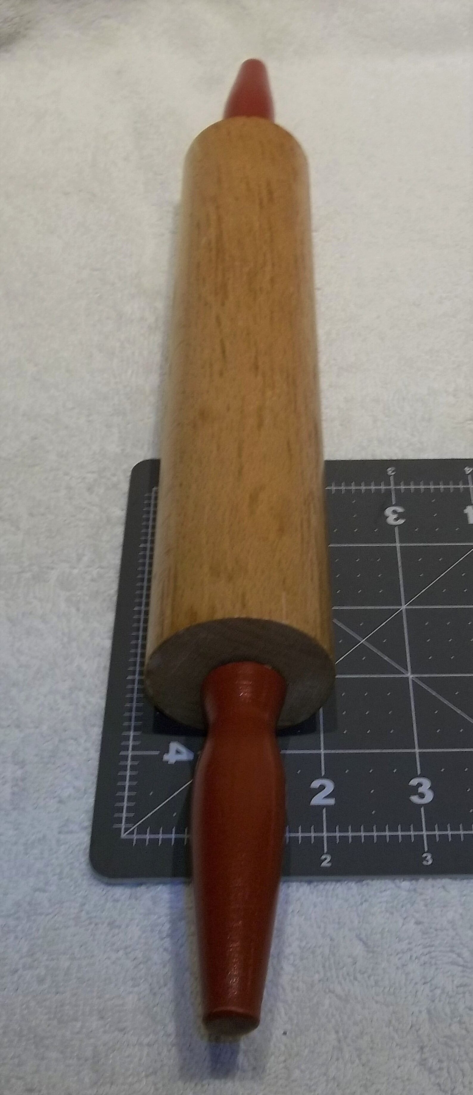 Vintage Wooden Rolling Pin Red Handles Decorative Collectible - Etsy
