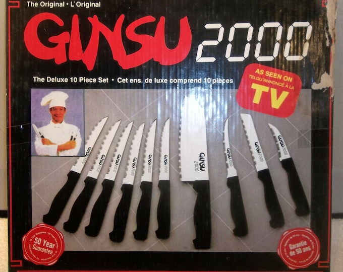 Vintage the Original Ginsu 2000 Deluxe 10 Piece Knife Set as Seen on TV ...