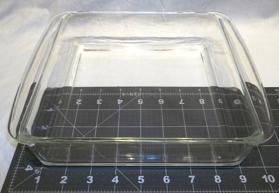 Vintage Pyrex Square Clear Glass Baking Dish Straight Handled - Etsy