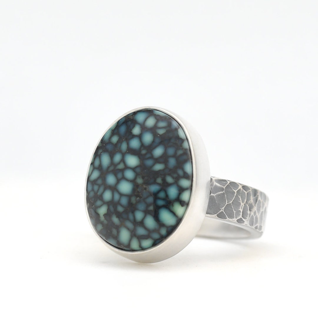 New Lander Turquoise Ring Handmade Silver Ring Made in USA Green ...