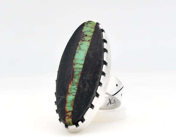 Blackjack Turquoise Ring Handmade Sterling Silver, Made in USA ...