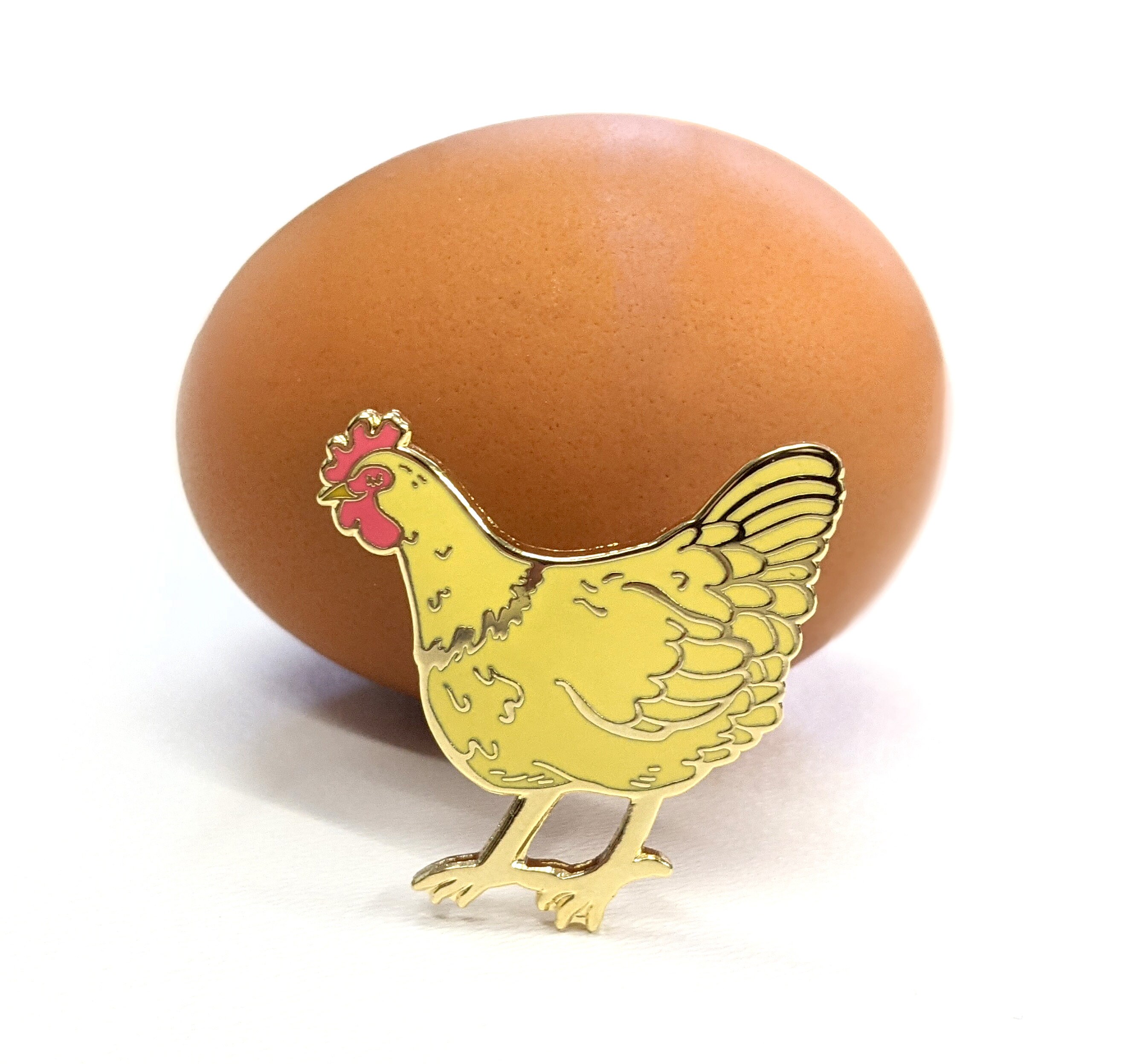 Rooster & Chicken Pair 2 Hard Enamel Pins in Gold - Etsy