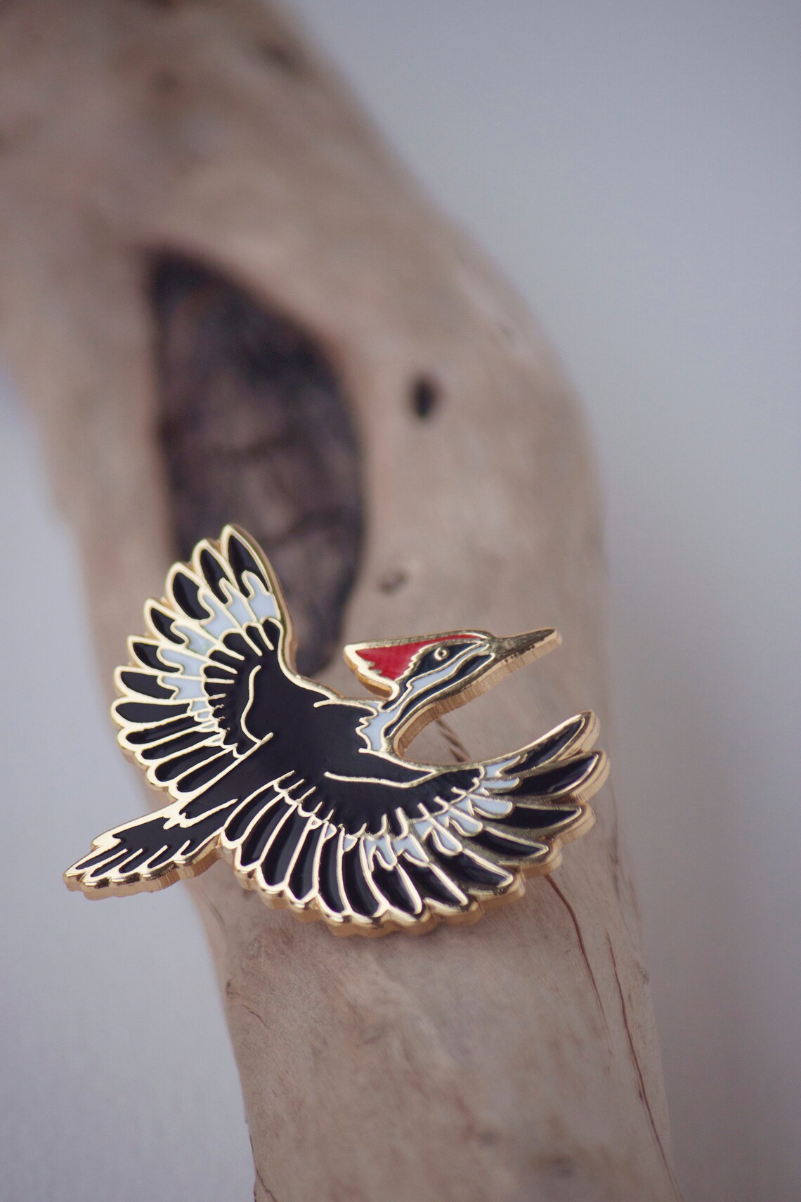 Pileated Woodpecker Hard Enamel Pin - Etsy