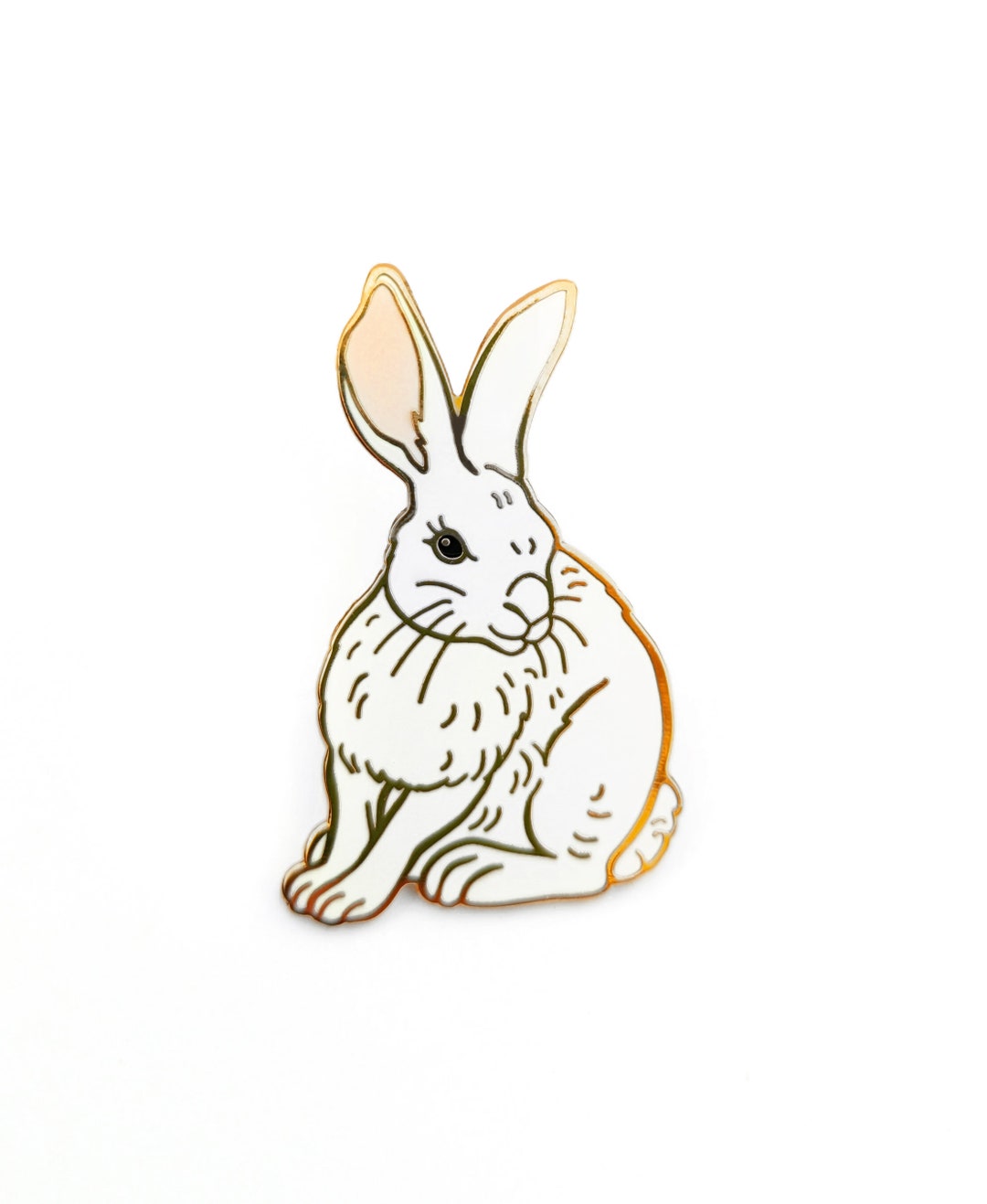 Bunny Rabbit (snowshoe Hare) Hard Enamel Pin in White - Etsy