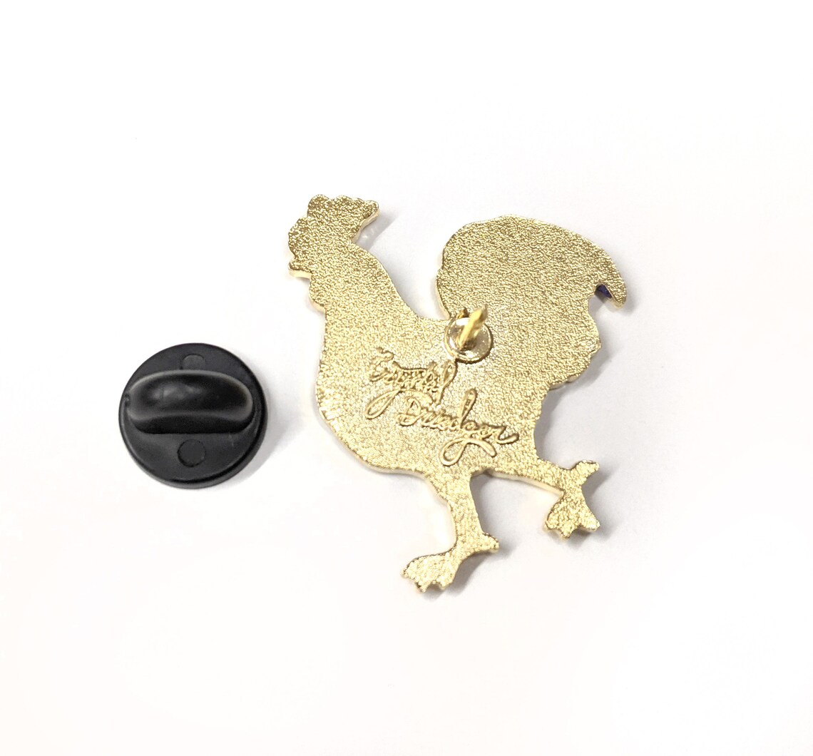 Rooster Hard Enamel Pin in Gold | Etsy