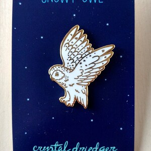 Snowy Owl Cloisonne hard Enamel Pin in Gold | Etsy Canada