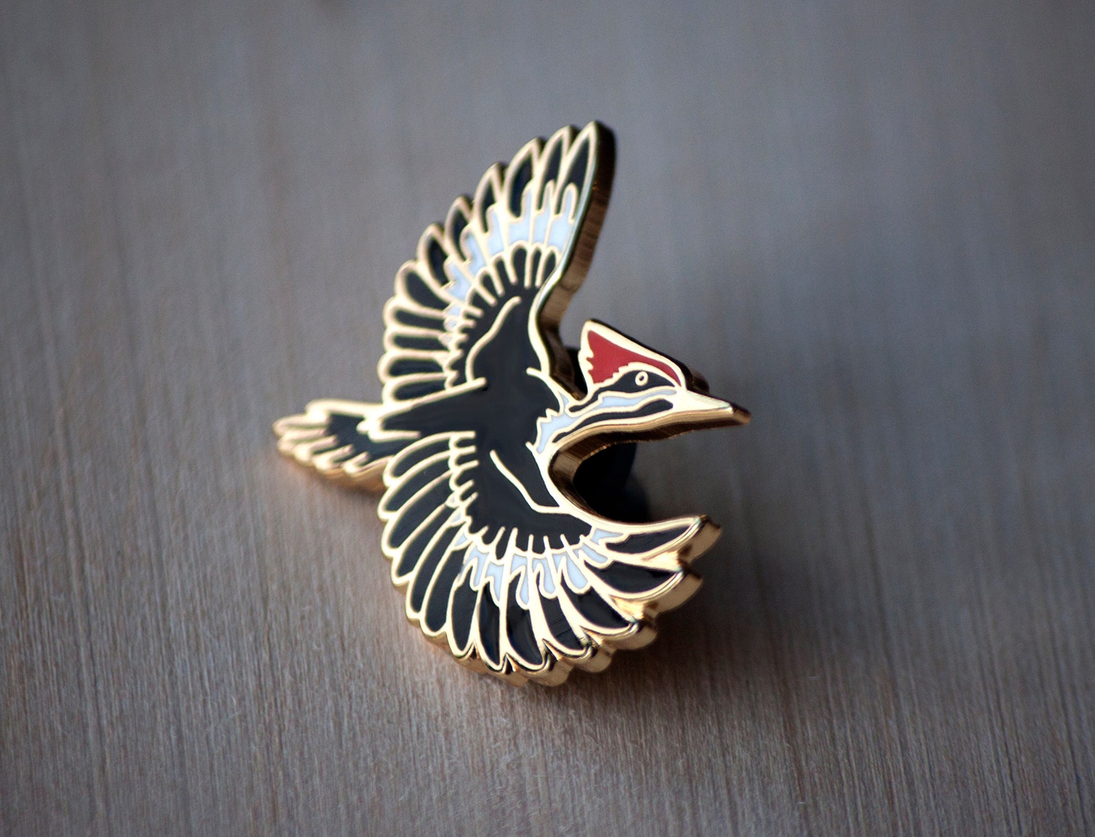 Pileated Woodpecker Hard Enamel Pin - Etsy