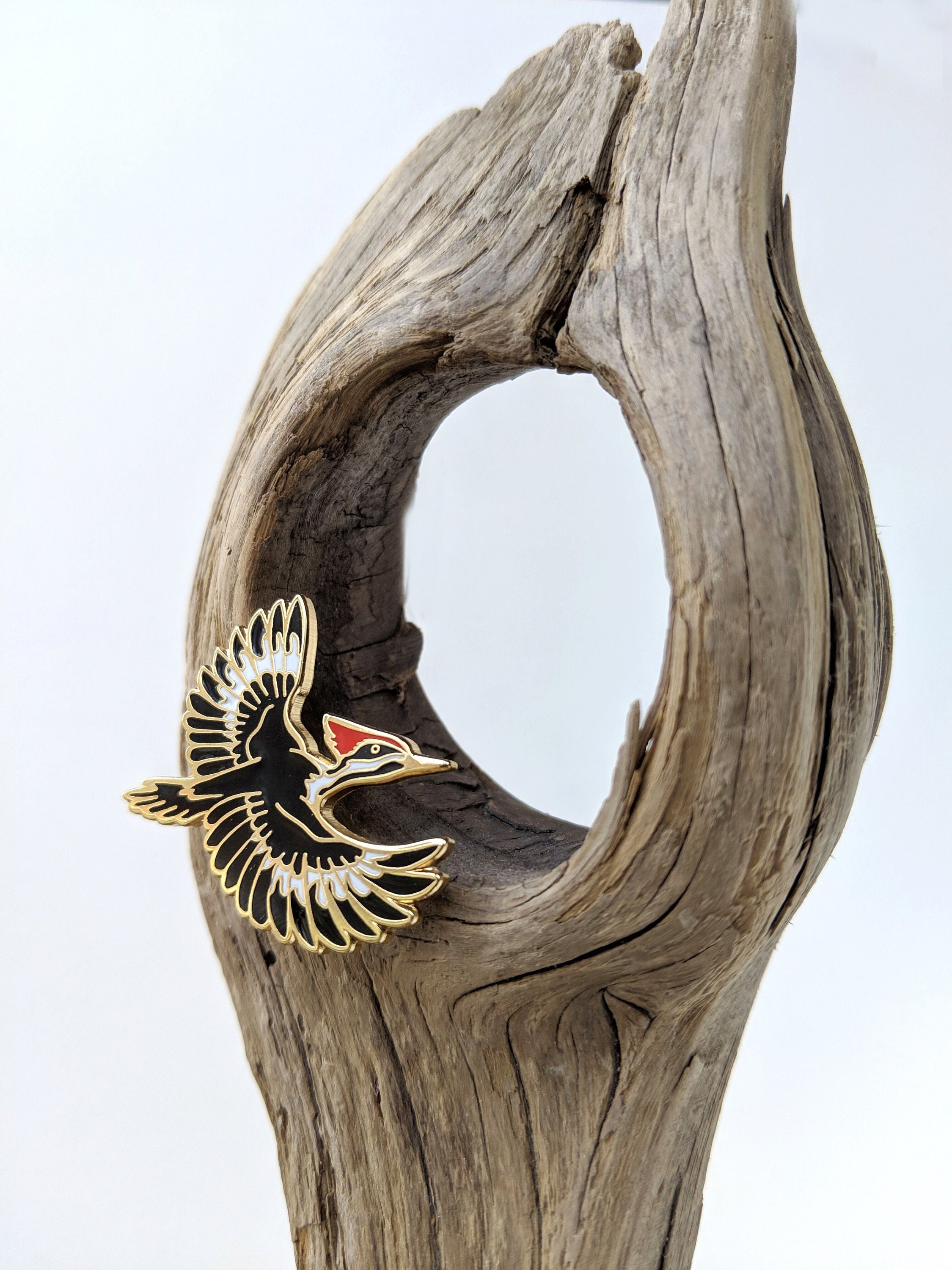 Pileated Woodpecker Hard Enamel Pin - Etsy