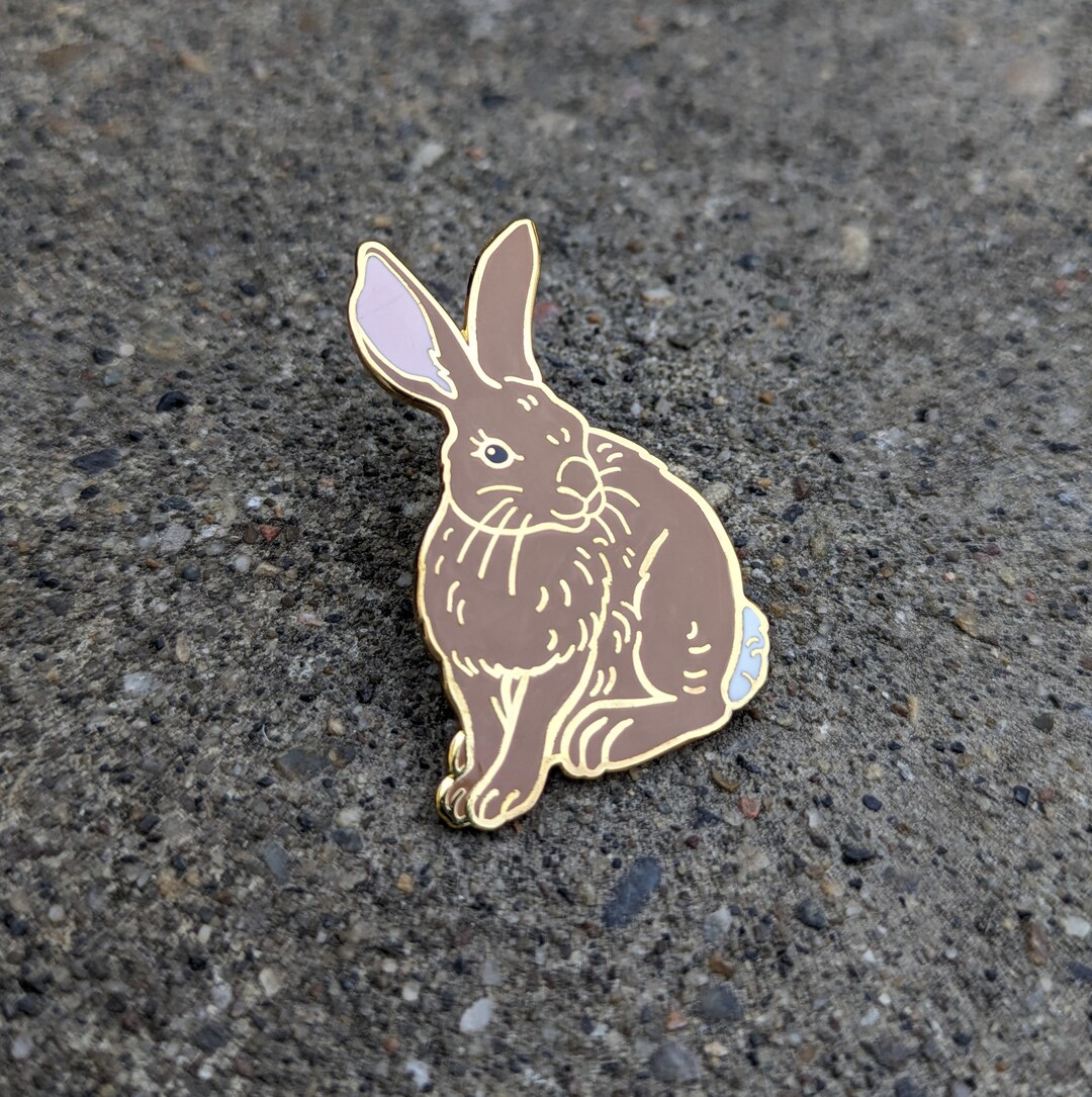 Bunny Rabbit snowshoe Hare Hard Enamel Pin in Brown - Etsy