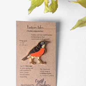 American Robin - Hard Enamel Pin in Gold - Etsy