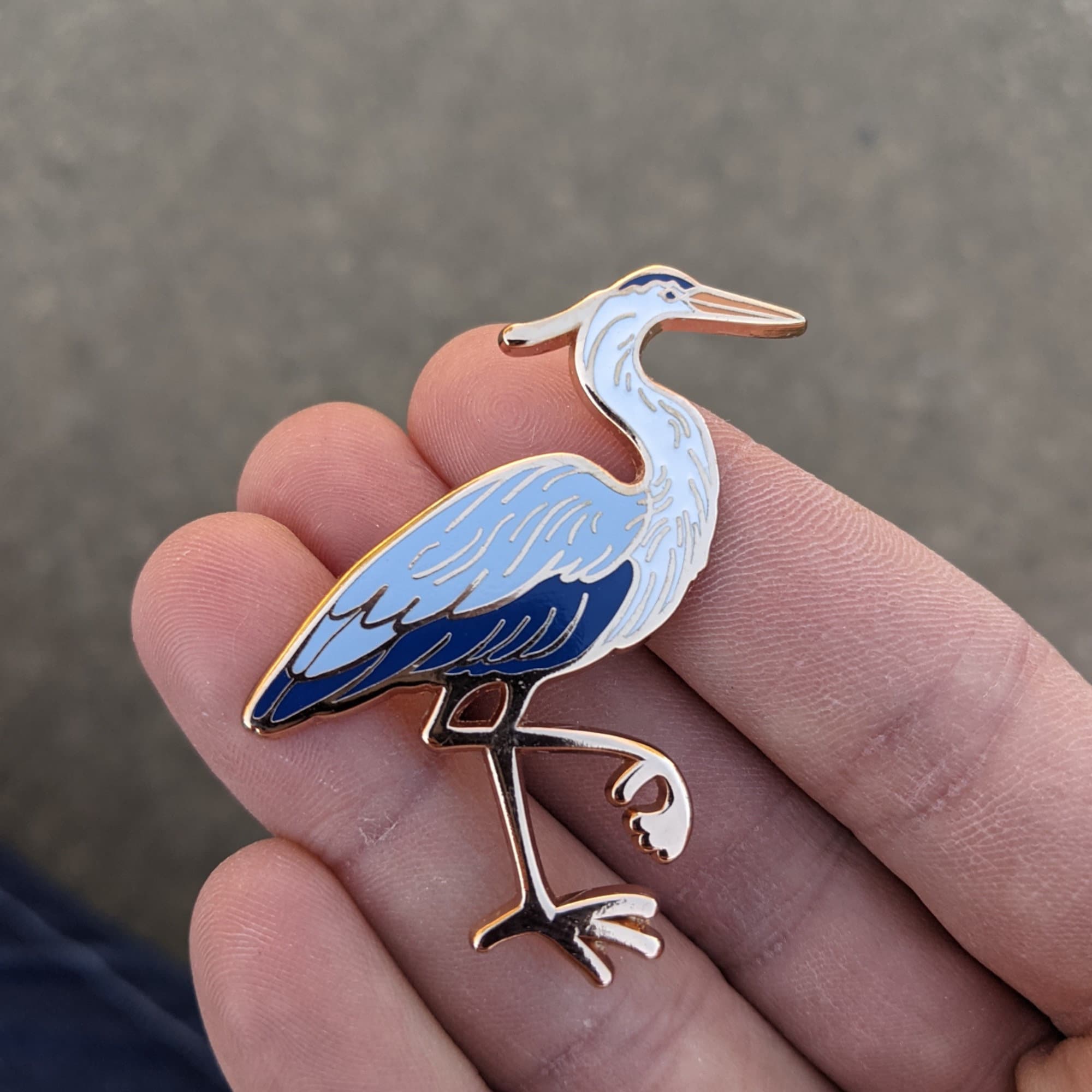 Great Blue Heron Hard Enamel Pin - Etsy