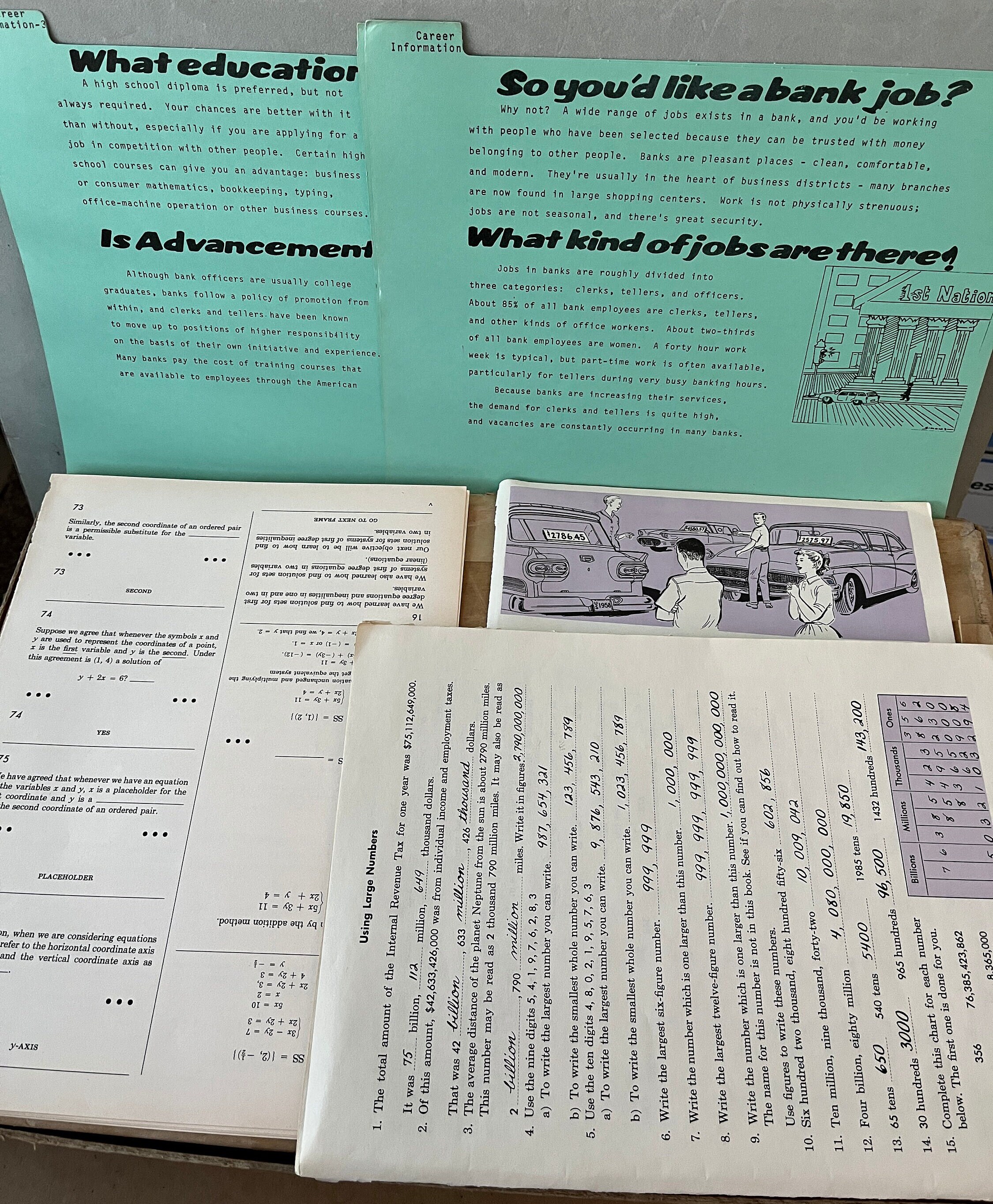 Mid Century Math Ephemera Set: Graph Paper & Vintage Arithmetic ...