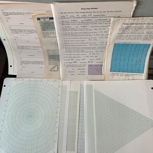 Mid Century Math Ephemera Set: Graph Paper & Vintage Arithmetic ...