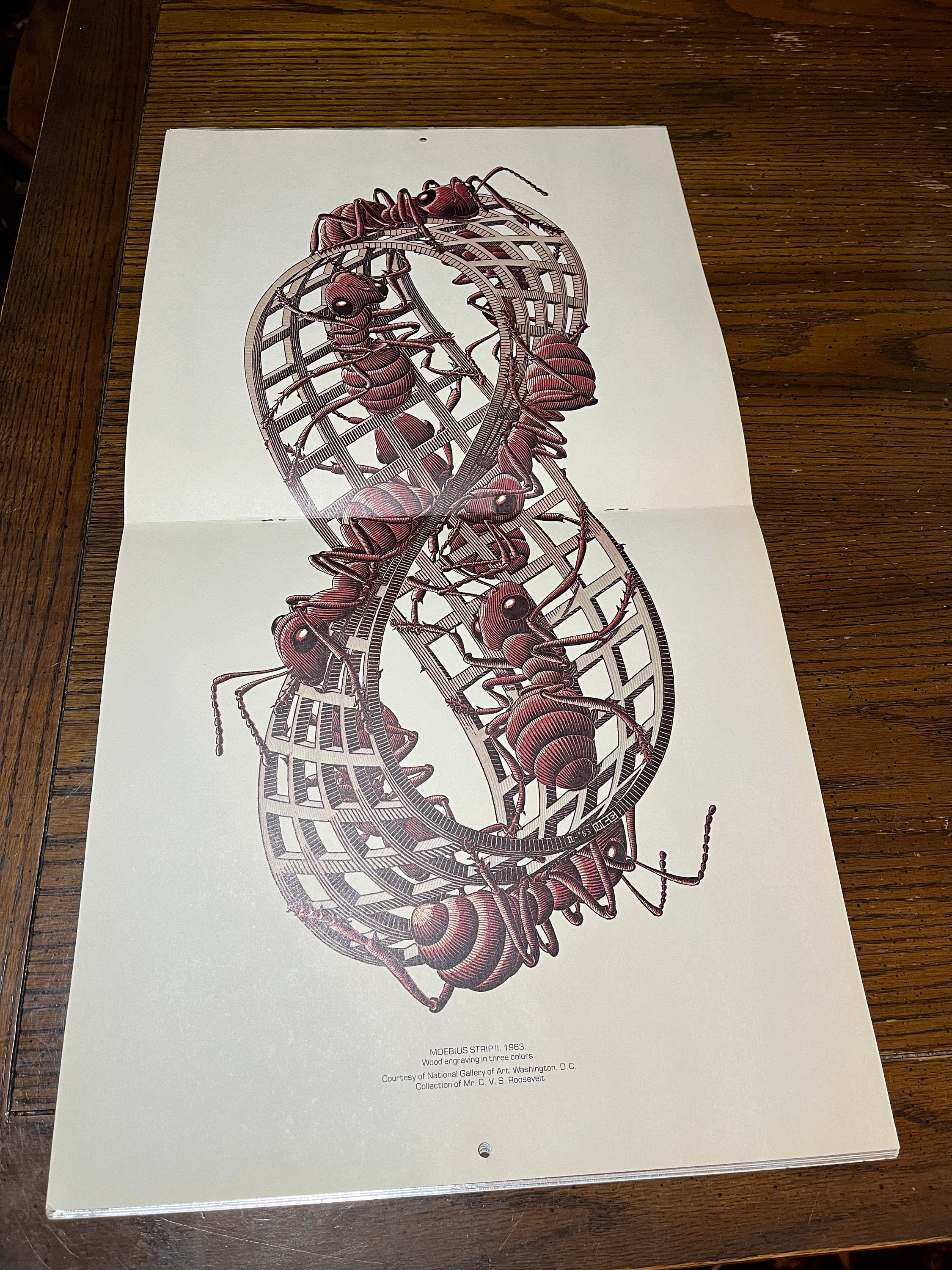 Rare MC Escher 1977 Silver Foil Calendar, Vintage Ephemera W ...