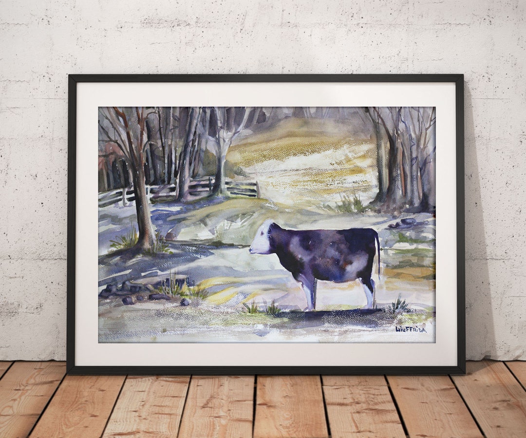 Holstein Cow Print, Cow Art Prints From Original Watercolor Painting ...