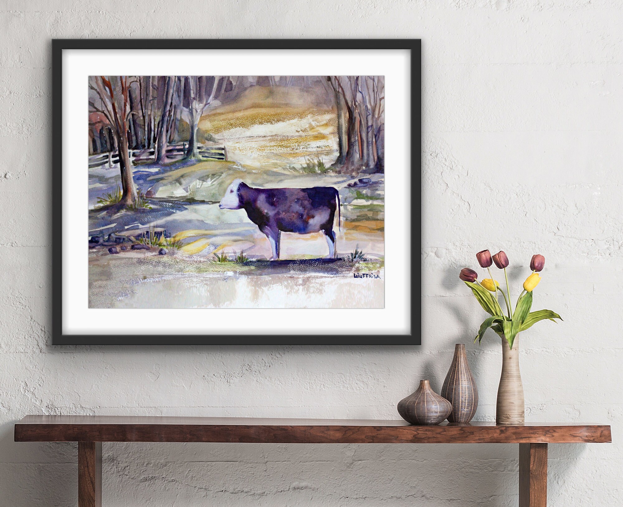 Holstein Cow Print Cow Art Prints From Original Watercolor - Etsy