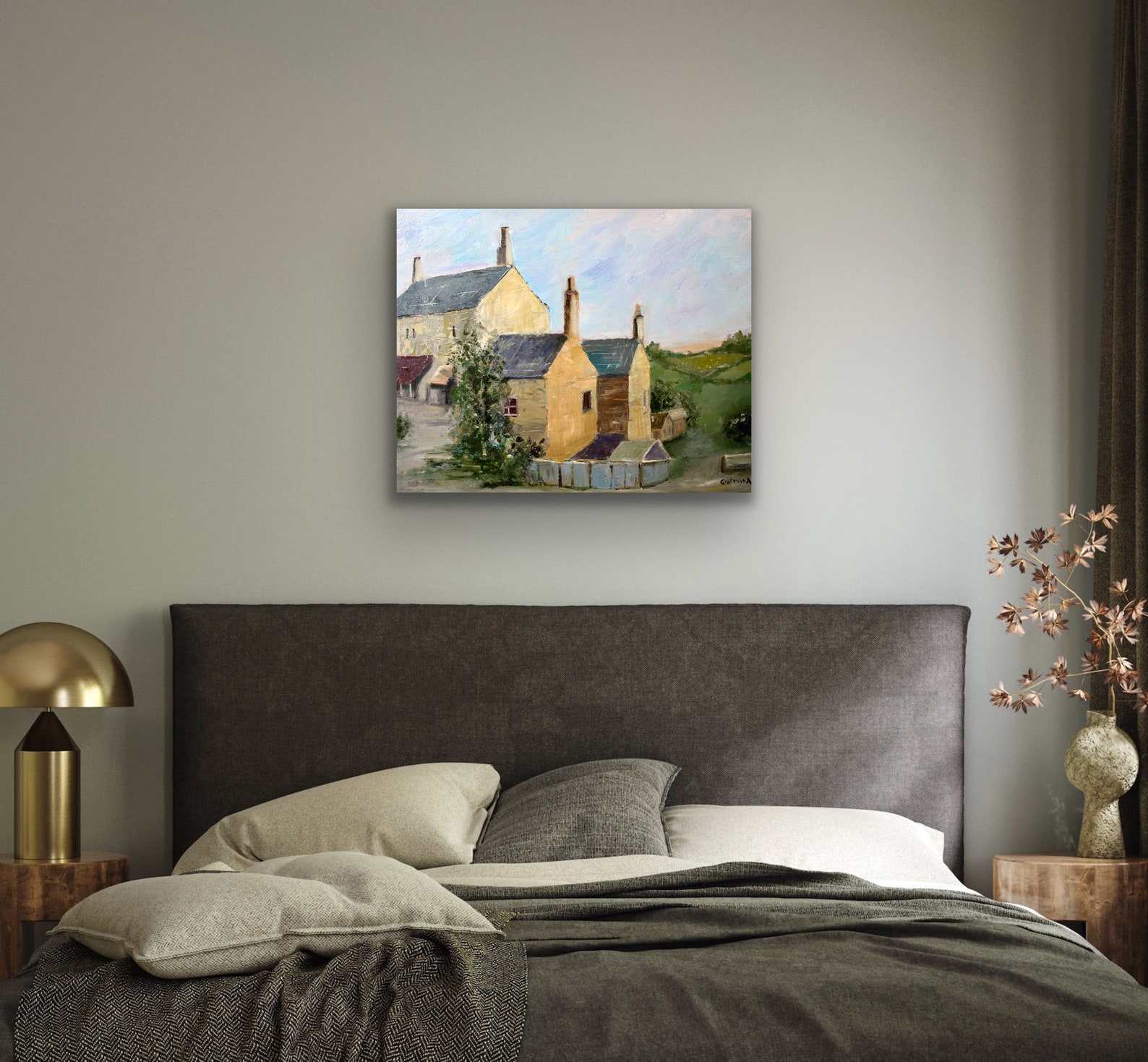 British Pub Artwork, Original Painting of English Pub, the Wolfpack Pub ...
