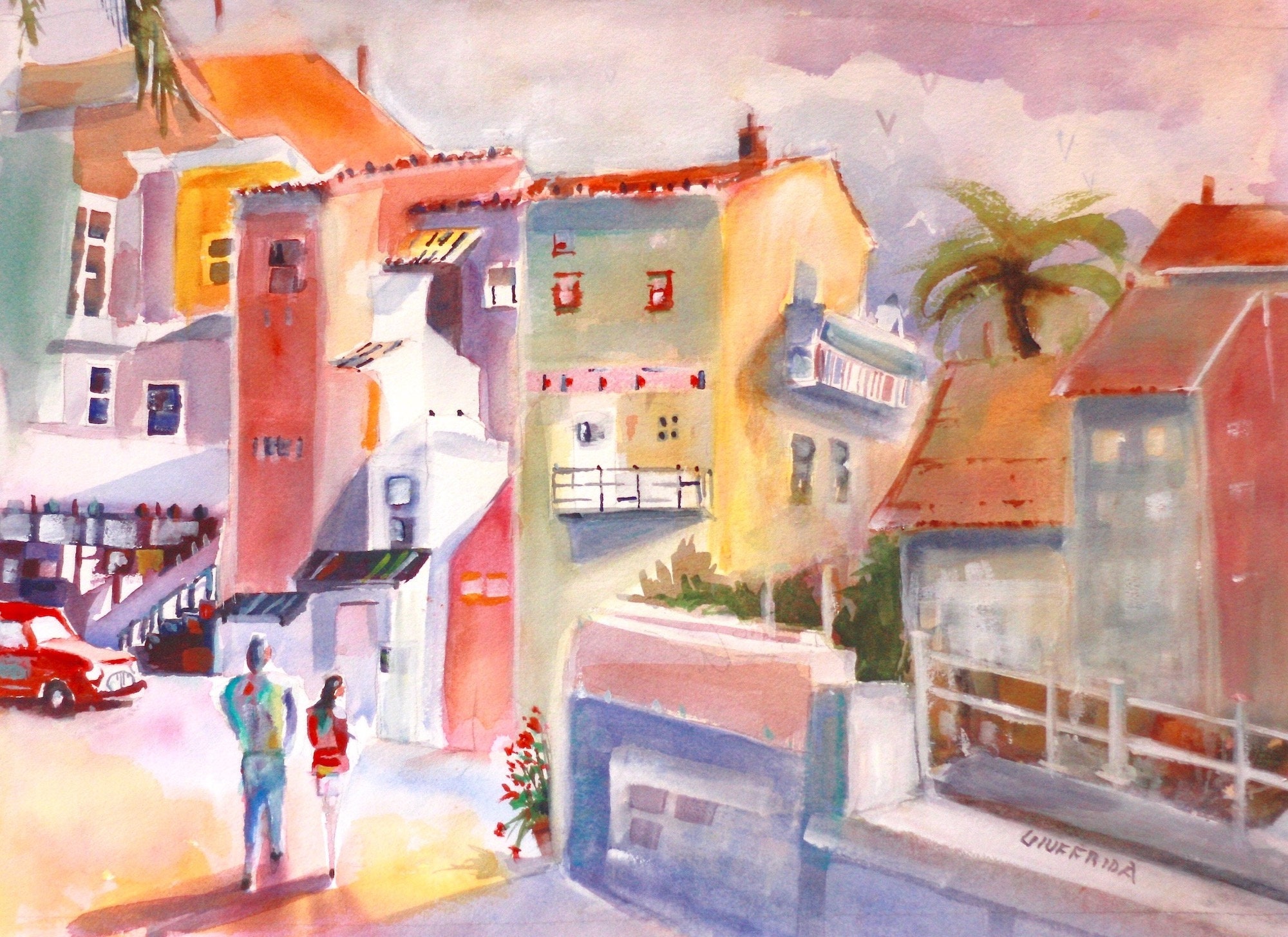 Original Painting of Barcelona Spain Spanish Watercolor - Etsy