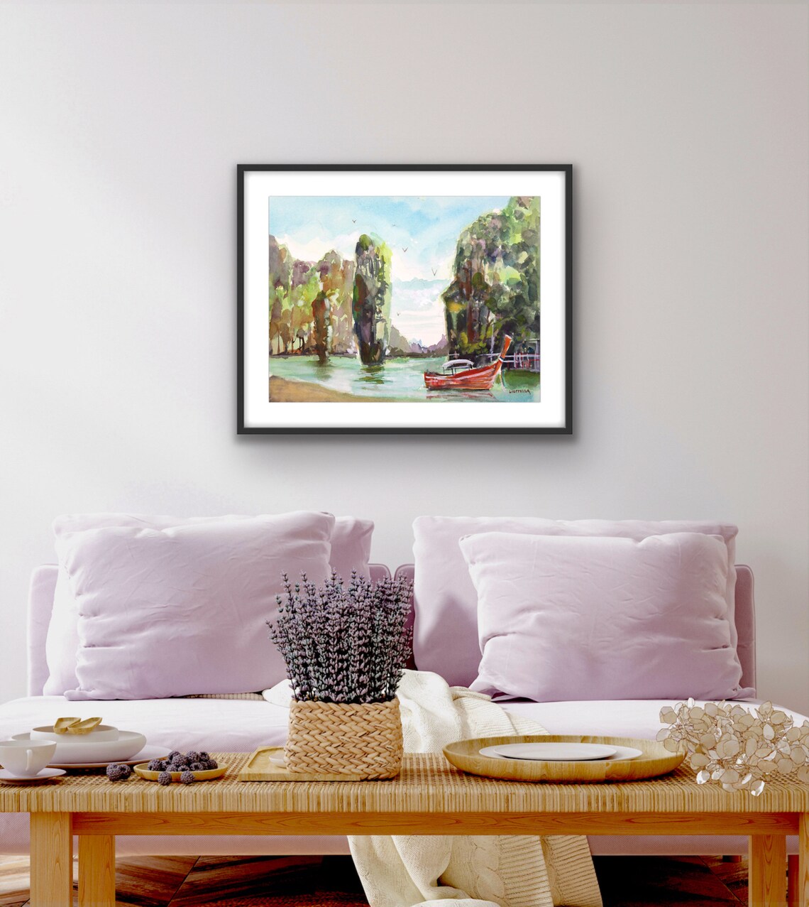 Filipino Bangka Boat Watercolor Painting & Prints, Matinloc Island ...