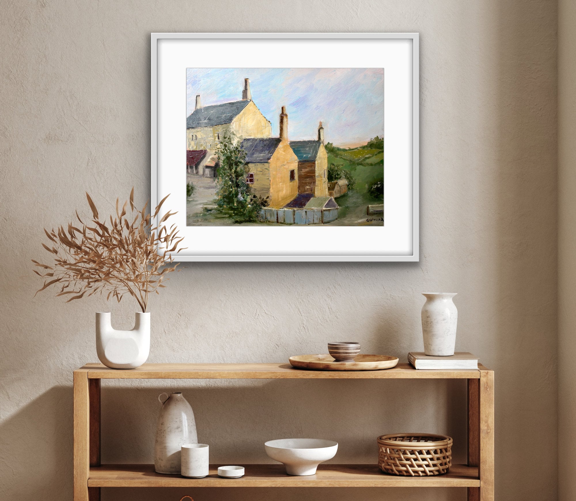 British Pub Artwork, Original Painting of English Pub, the Wolfpack Pub ...