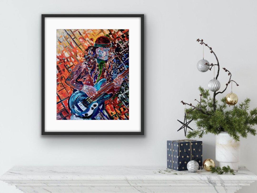 Jaco Pastorius Art Print: Original Acrylic Painting, Bass Player Poster ...
