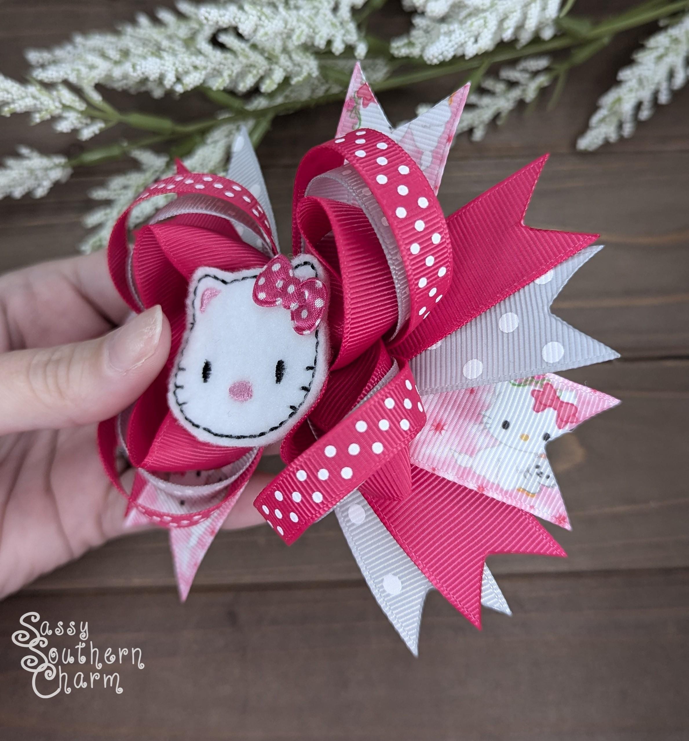 Kitty Cat Bow, Cat Bow, Kitten Hair Bow, Hair Bows for Girls, Ribbon ...
