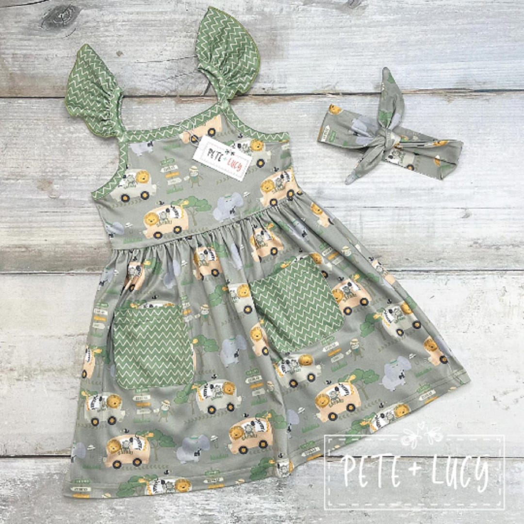 4T, Safari Dress, Animal Kingdom, Pete + Lucy, Girl's Boutique Dress ...