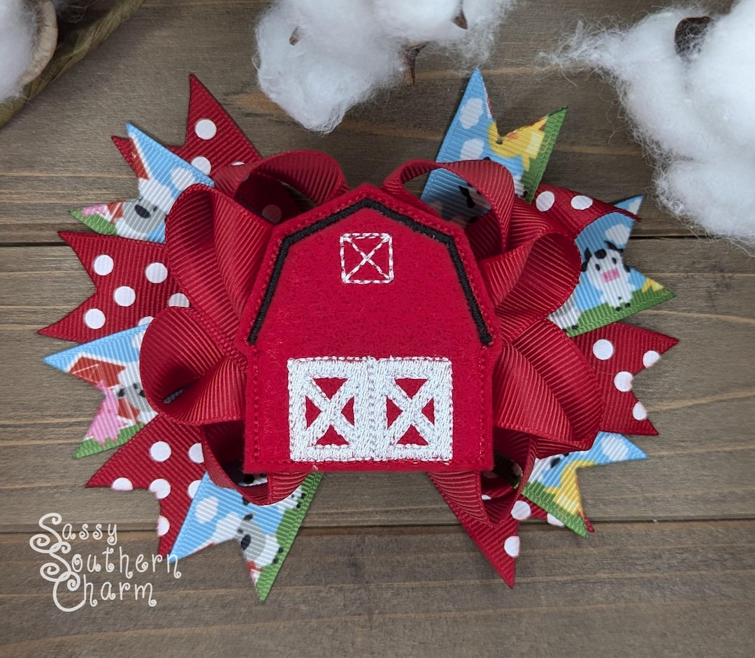 Farm Bow, Barn Bow, Farm Girl Bows, Country Girl Bows, Farmer's ...