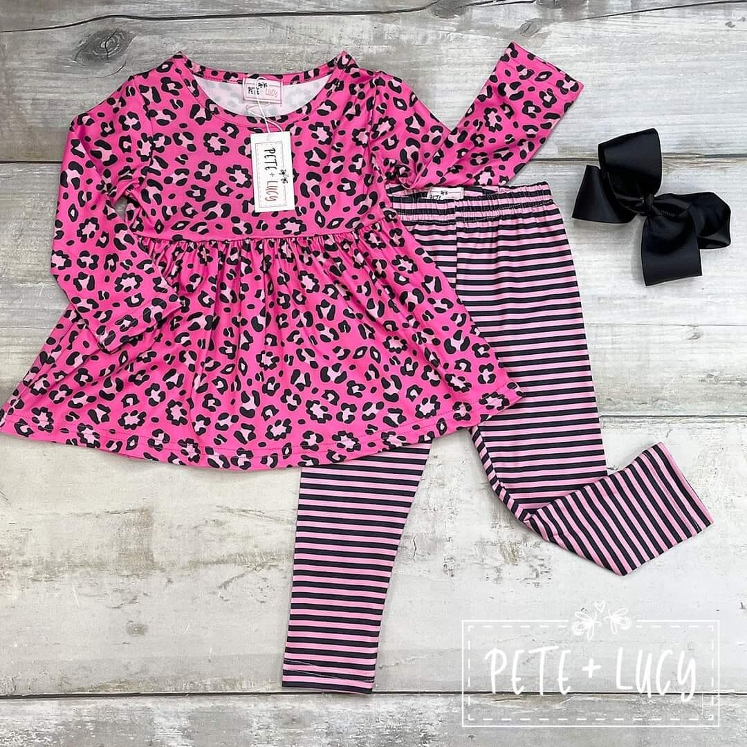 2T, 4T, 6/6x, Neon Cheetah Outfit, Pink Cheetah Outfit, Pete and Lucy ...
