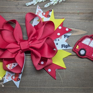 Fire Truck Hair Bow, "my Daddy's A Firefighter" Bow, Firefighter ...
