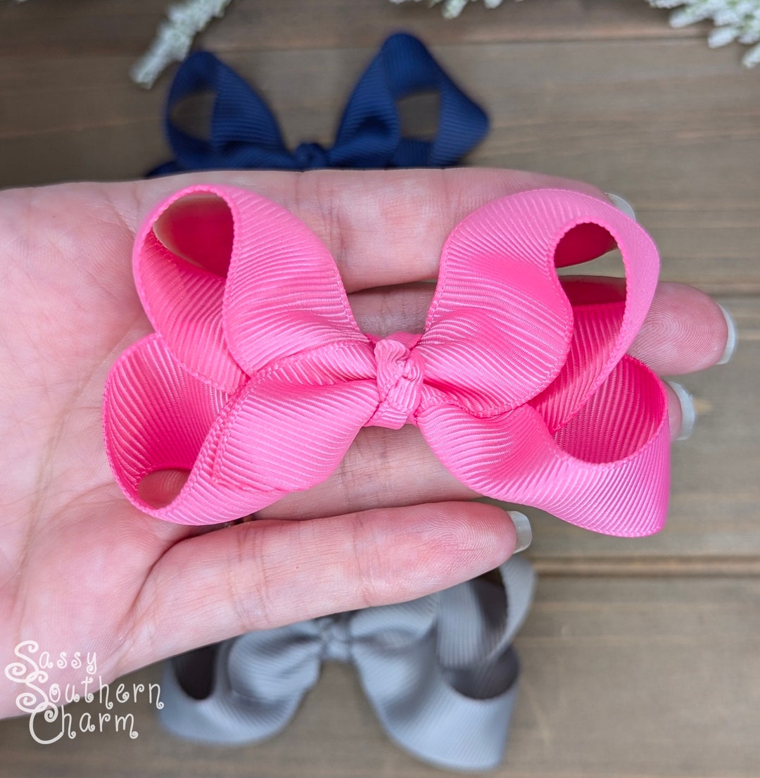 3 Inch Bows - 41 Colors, Solid Baby Bows, Toddler Bows, Small Hair Bows ...