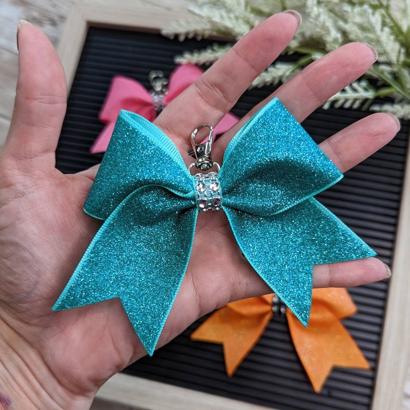 Cheer Bow Key Chain - Etsy