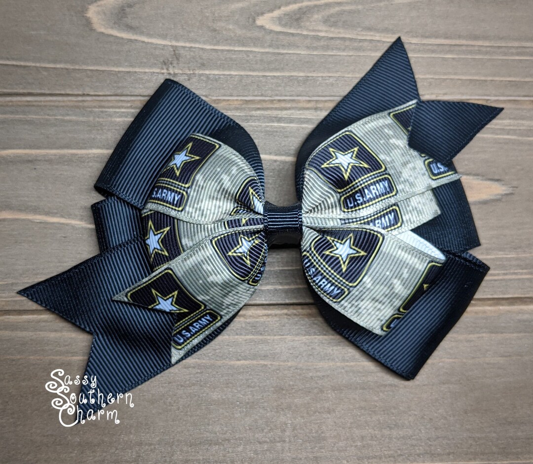 Army Bow, Army Hair Bow, Army Girl, Army Daughter, Army Mom, Military ...