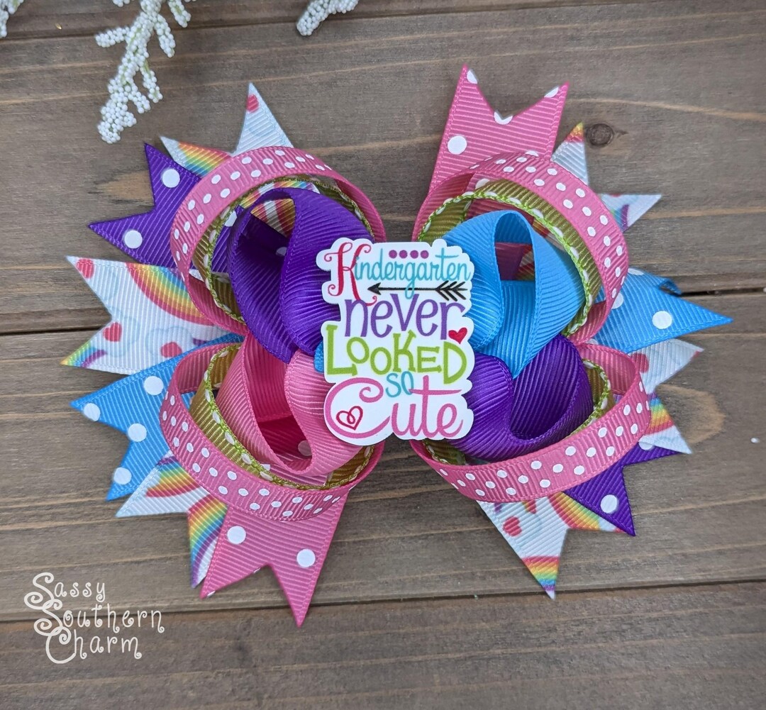 Kindergarten Hair Bow, Back to School Bow, First Day of School Bow ...