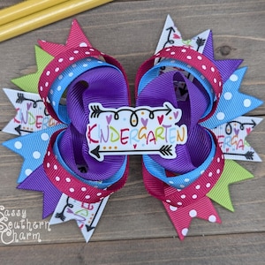 Kindergarten Hair Bow, Back to School Hair Bow, School Hair Bow, Ribbon ...