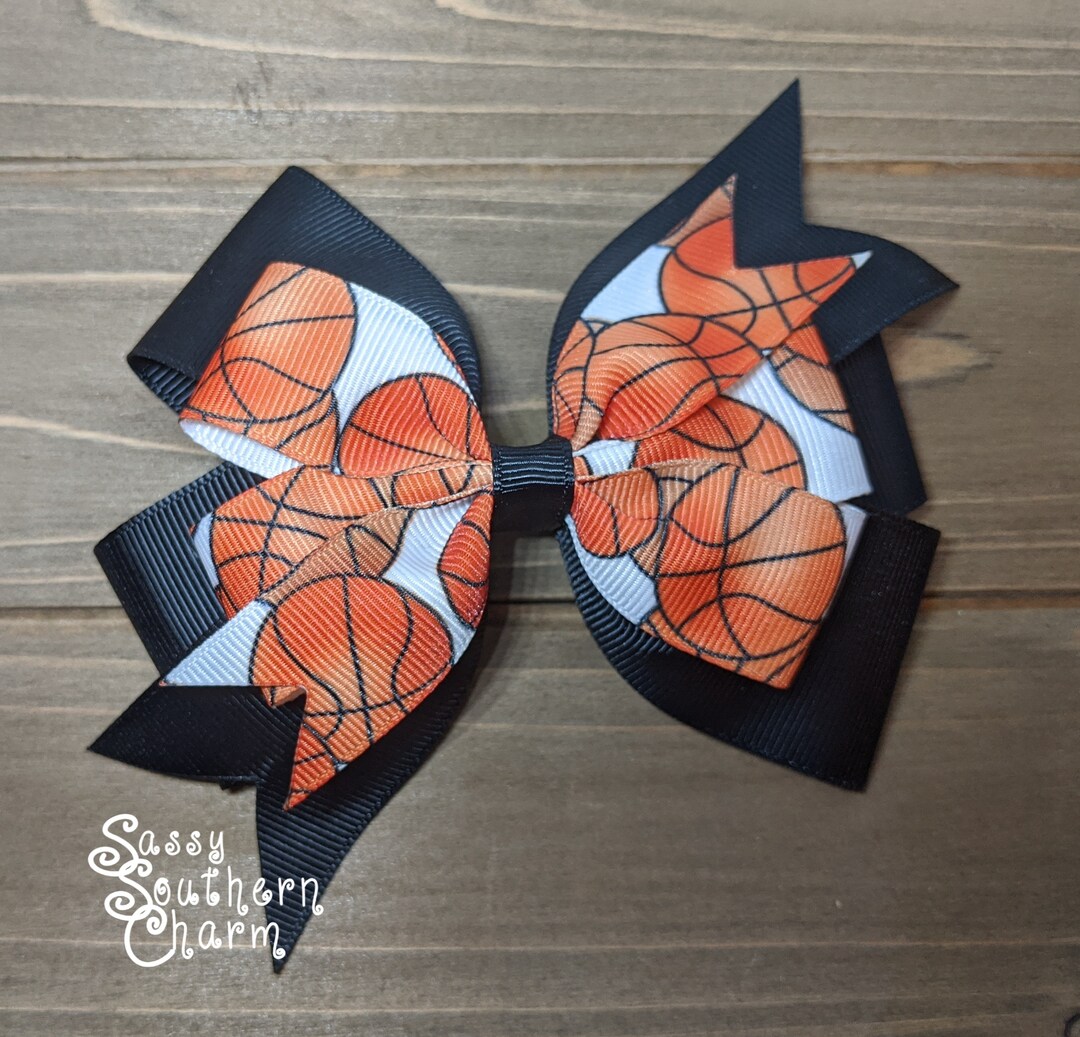 Basketball Hair Bow, Customize Colors, Team Bows, Basketball for Girls ...