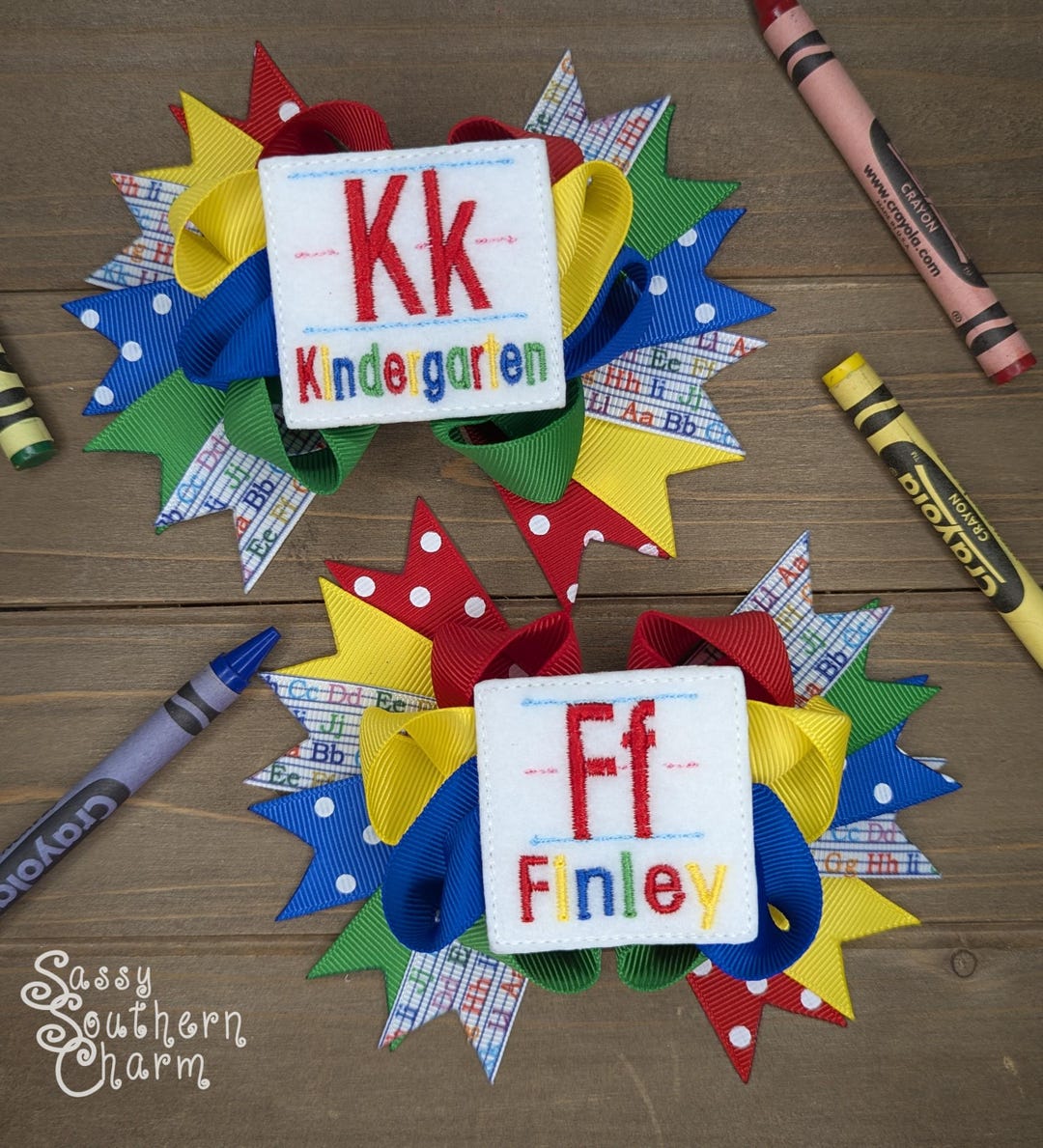 Back to School Bow, Personalized Bow, Kindergarten Hair Bow, First Day ...