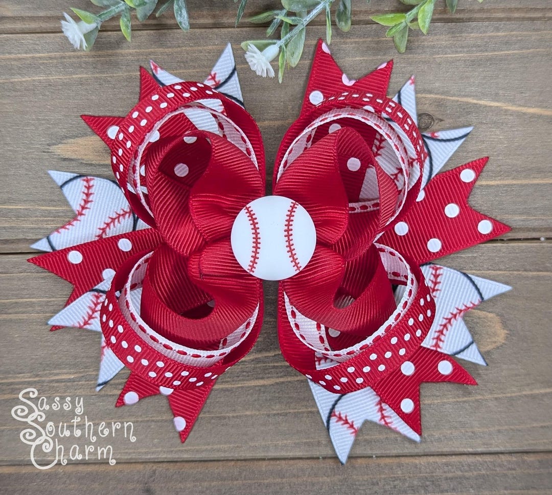 Baseball Hair Bow, T-ball Hair Bow, Batter Up, Take Me Out to the ...