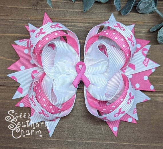 Breast Cancer Awareness Bow Breast Cancer Support Breast - Etsy